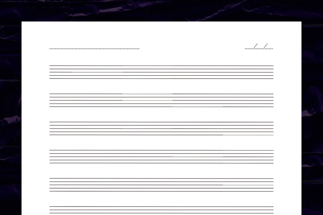 Printable Manuscript Paper With Title Date US Letter A4 12 Staff Blank ...