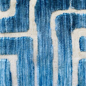 Blue Velvet Fabric Wall Art: Beaded Frame, Gallery Decor - Etsy