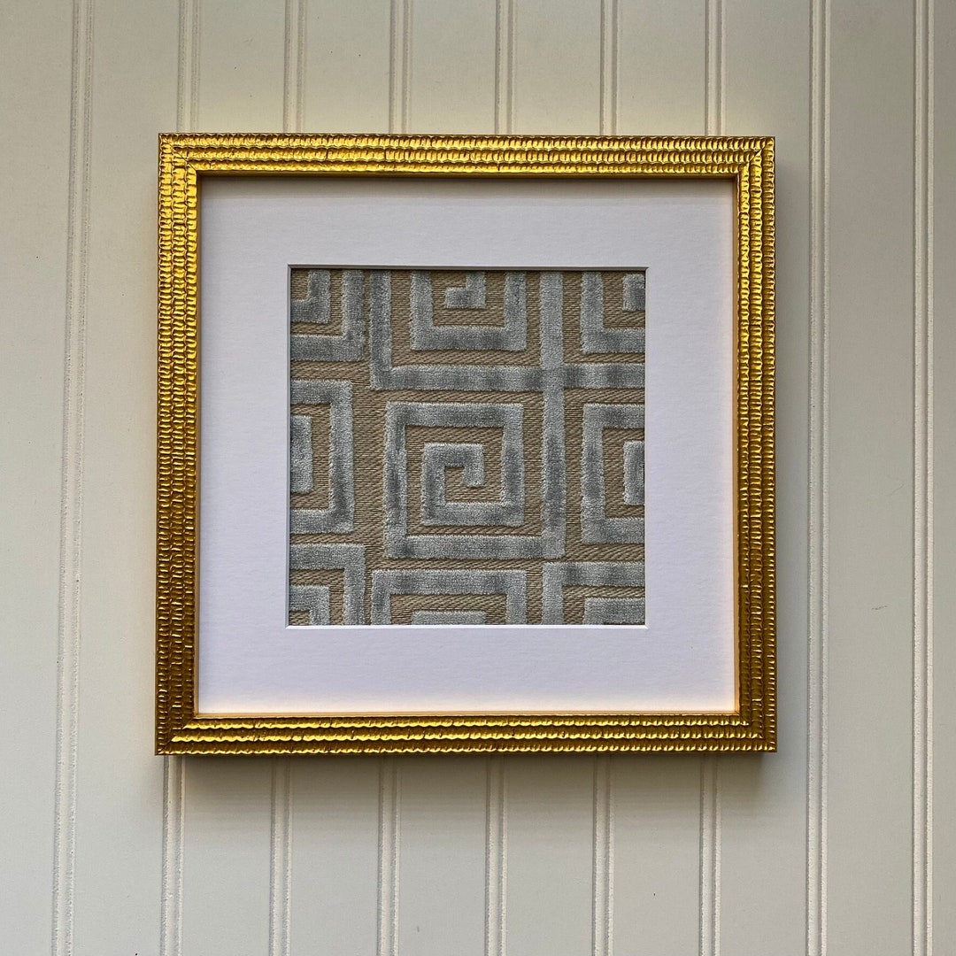 Sky Blue/gray Velvet Fabric Wall Art, Textured Wall Hanging, Textile ...