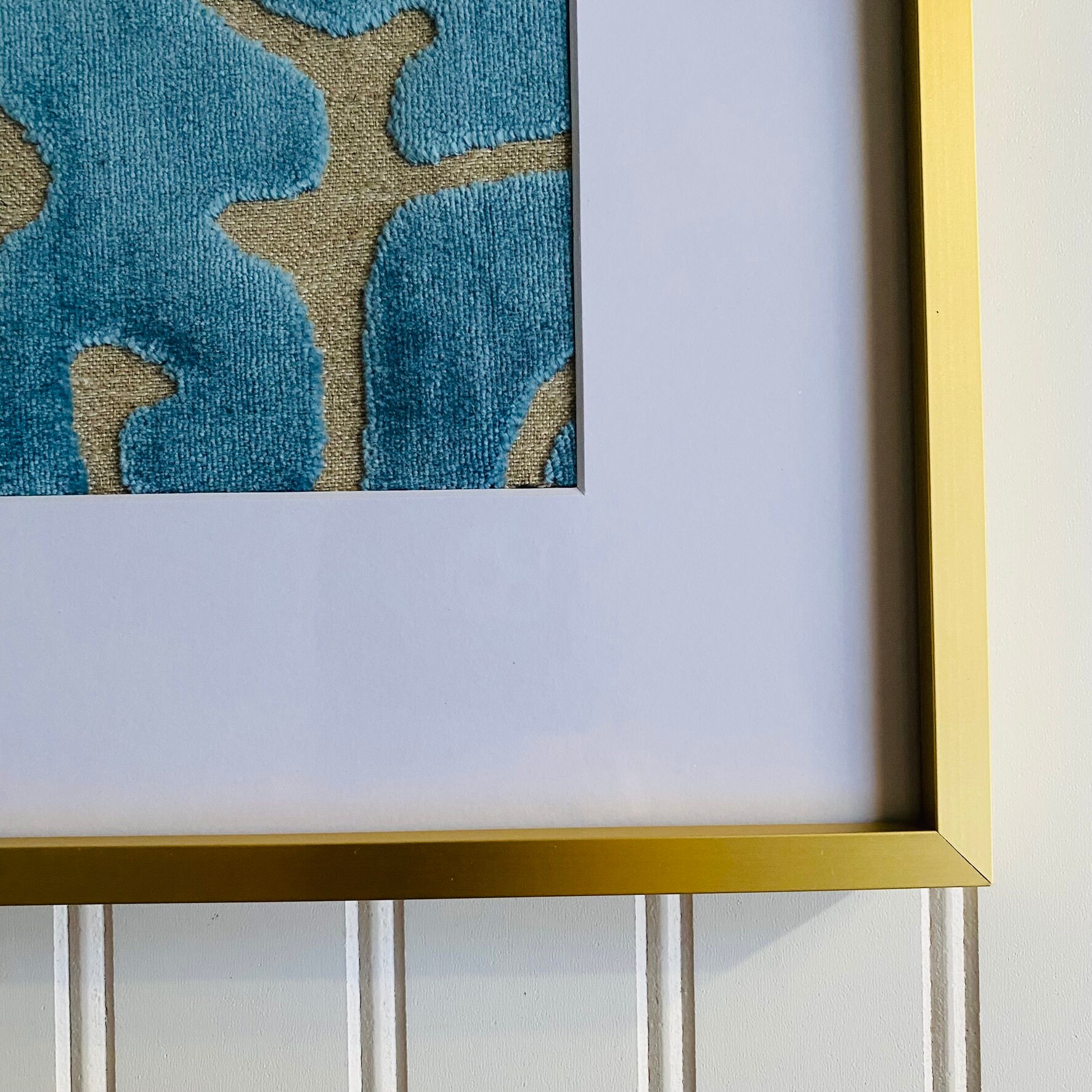 Teal Velvet Wall Art, Squiggle Wall Hanging, Textile Wall Art, 12x12 ...