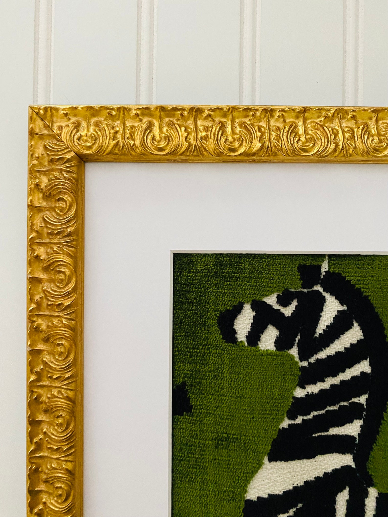 Velvet Wall Hanging Zebra Textile Wall Art Framed Wall Decor Gift for ...