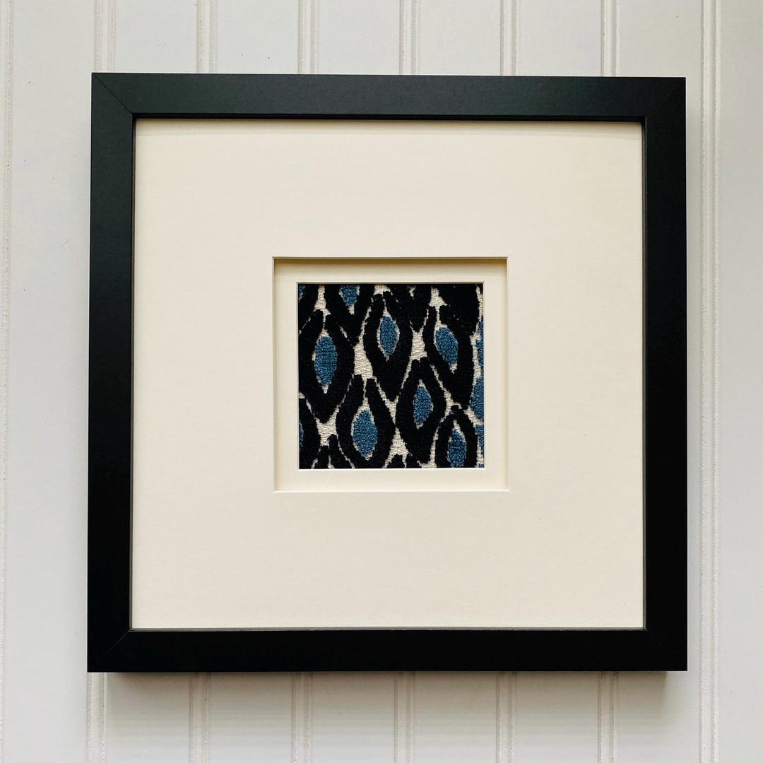 Peacock Feather Velvet Fabric Wall Art: Black Framed Textile Hanging - Etsy
