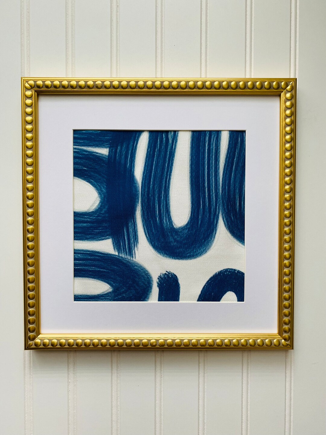 11x11 Blue Squiggle Wall Art Blue Abstract Wall Hanging - Etsy