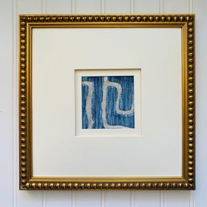 Blue Velvet Fabric Wall Art: Beaded Frame, Gallery Decor - Etsy