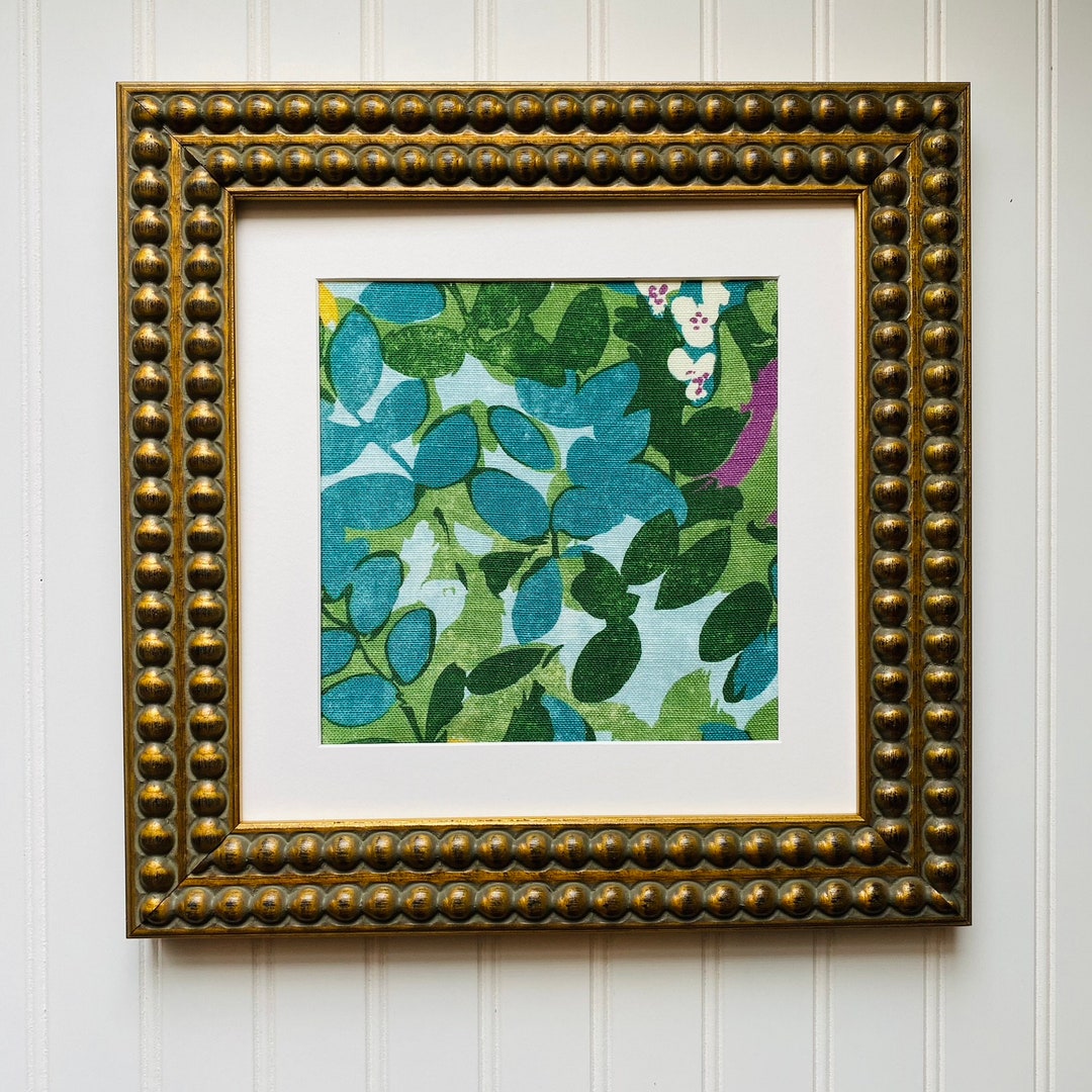 Floral Fabric Wall Art Floral Leaves Wall Hanging Textile Wall Art ...
