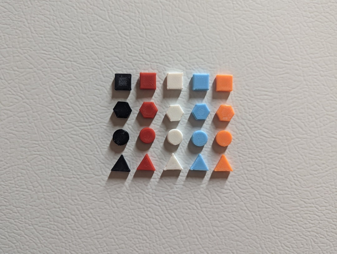 Colorful Small Magnet Set - Square, Hexagon, Circle, Triangle - Pack of ...