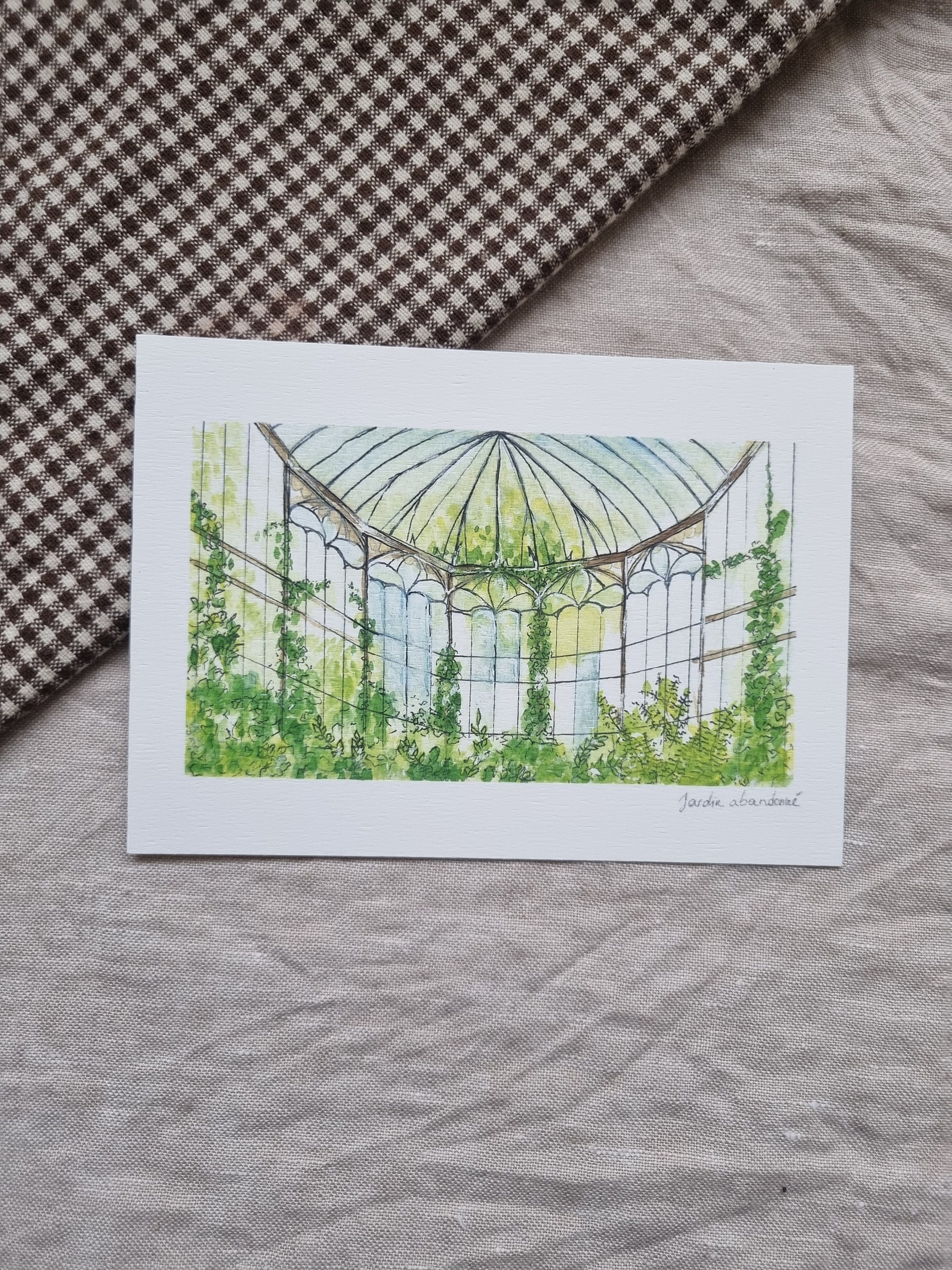 Greenhouse Poster, Watercolor Garden Greenhouse, Abandoned Garden, Art ...