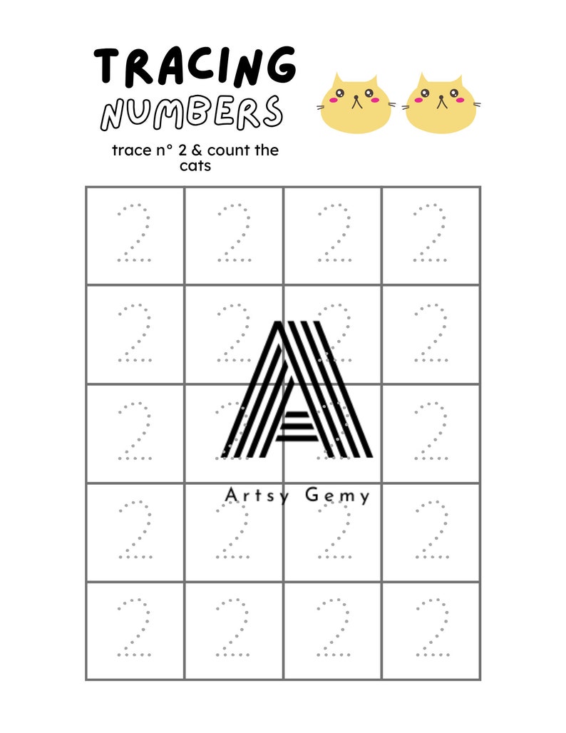 Tracing Numbers and Counting Cats - Etsy