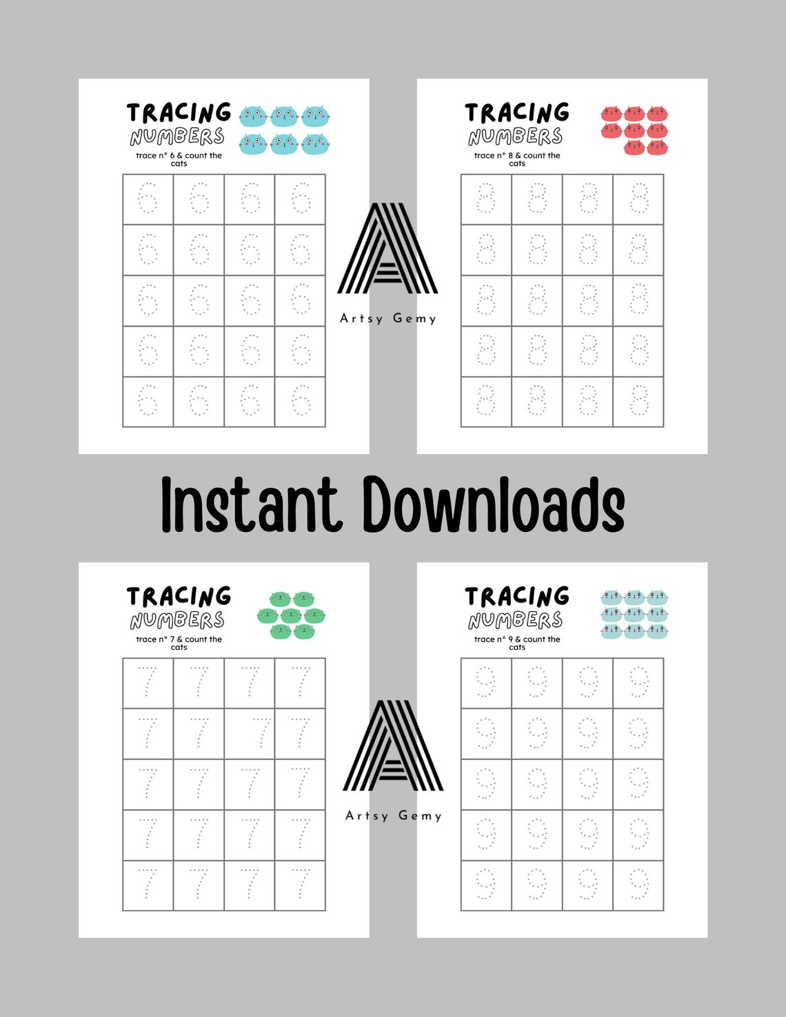 Tracing Numbers and Counting Cats - Etsy