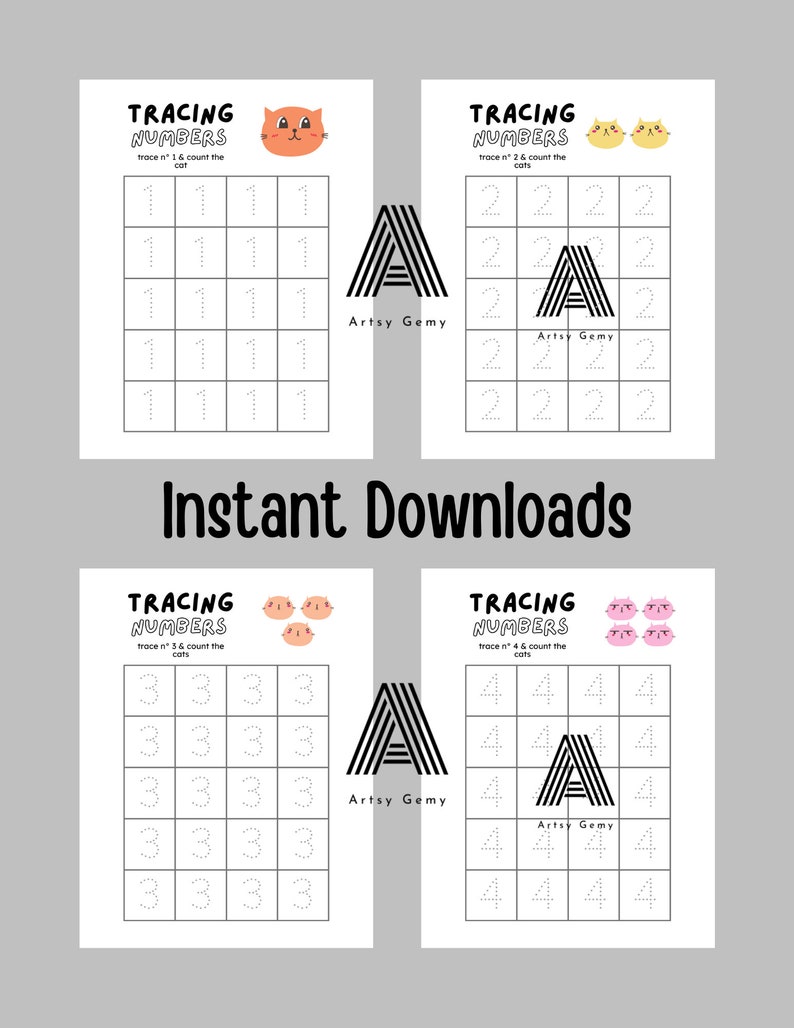 Tracing Numbers and Counting Cats - Etsy