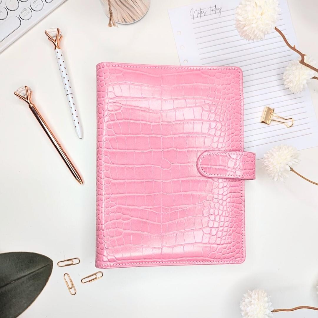 Luxurious Pink Textured A5 Ring Binder | Refillable Planner | Diary ...