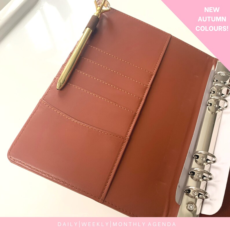 Luxurious Tan Textured A5 Ring Binder Refillable Planner Diary Agenda ...