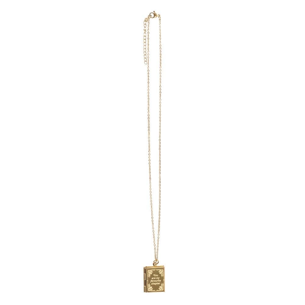 Book Shaped Locket Necklace | Gold-tone Mini Book Pendant | Literary ...