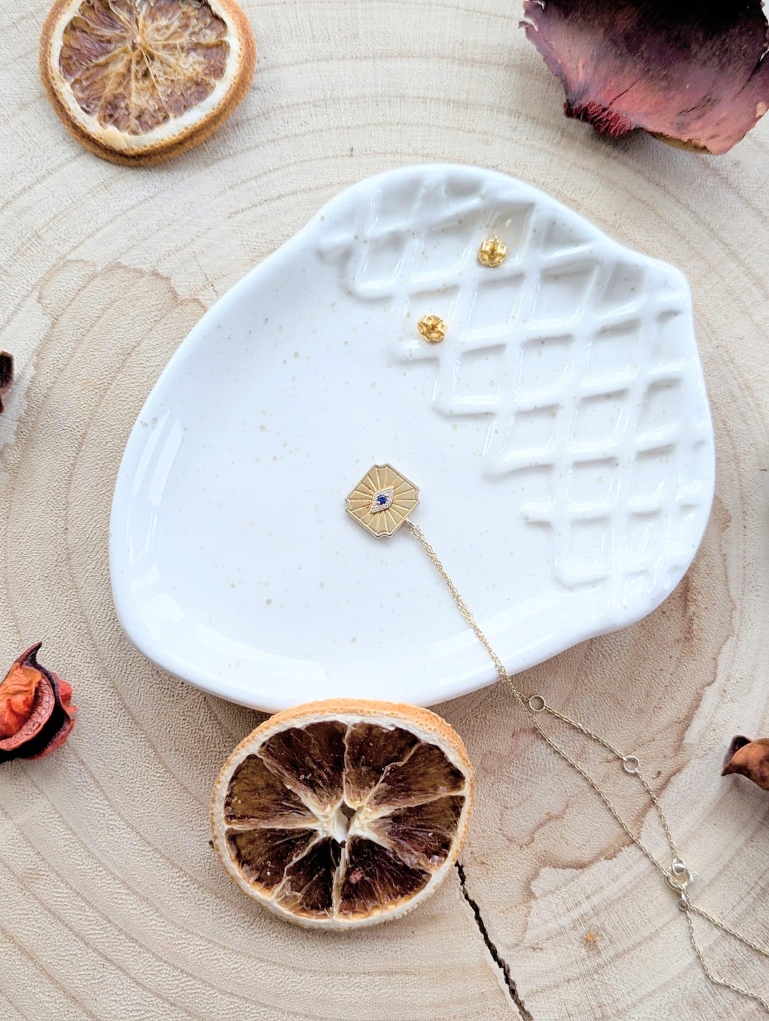 Autumn Acorn Trinket Dish – Ceramic Jewellery Holder – Fall Decorative ...