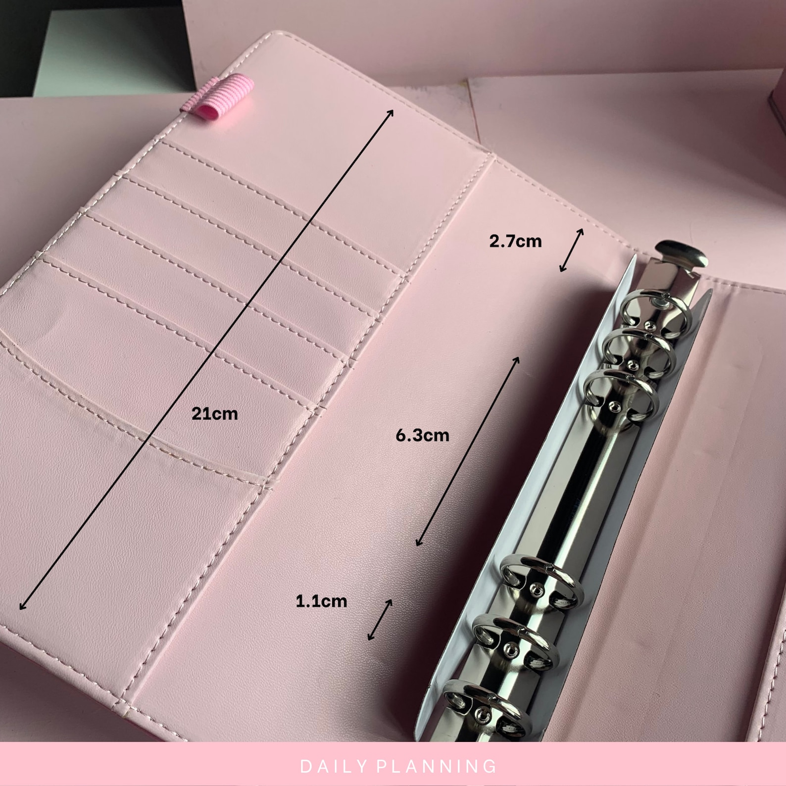 Luxurious Pink Textured A5 Ring Binder Refillable Planner Diary Agenda ...
