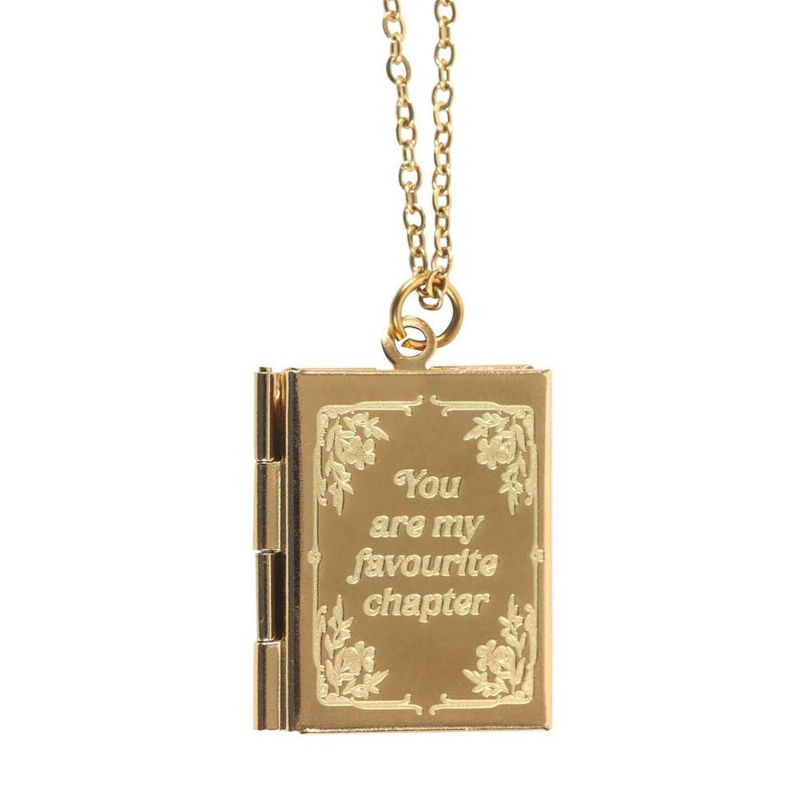 Book Shaped Locket Necklace | Gold-tone Mini Book Pendant | Literary ...