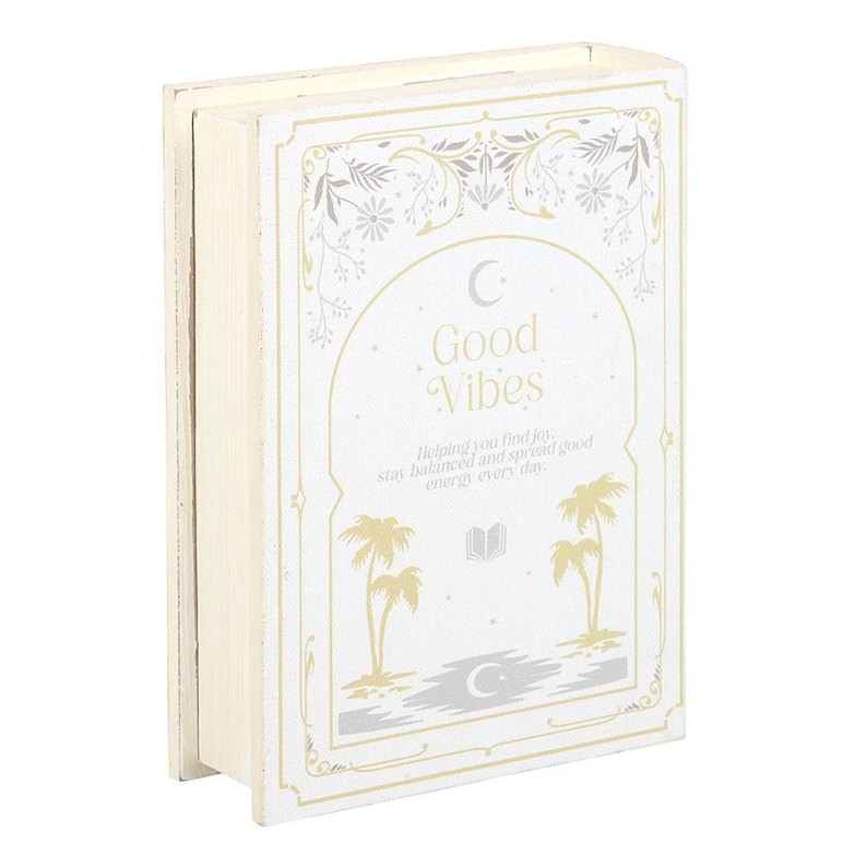 White Book Shaped Storage Box – MDF Faux Book Organizer With Gold ...