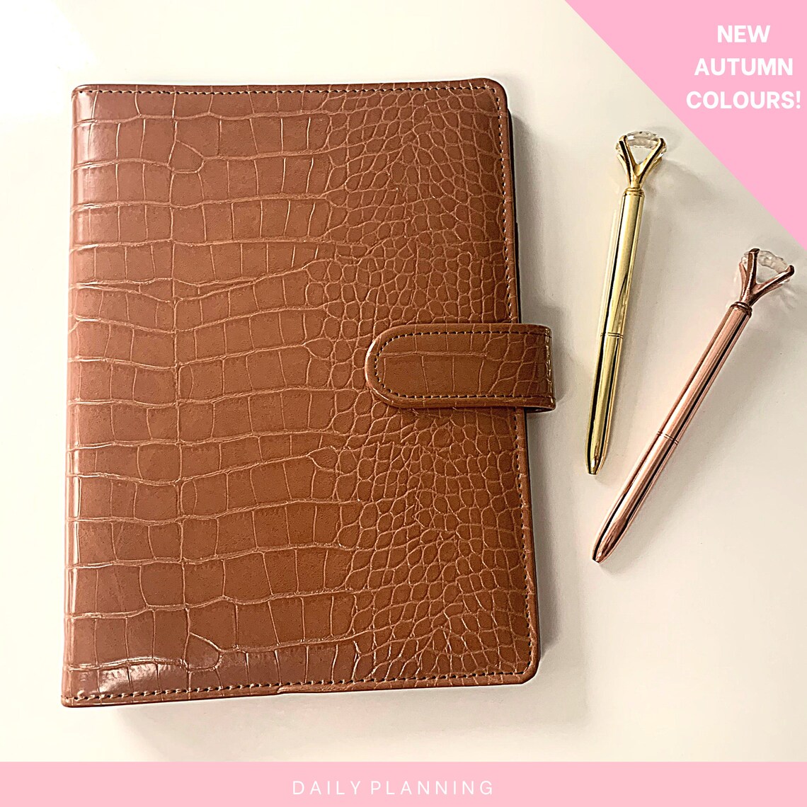 Luxurious Tan Textured A5 Ring Binder Refillable Planner Diary Agenda ...