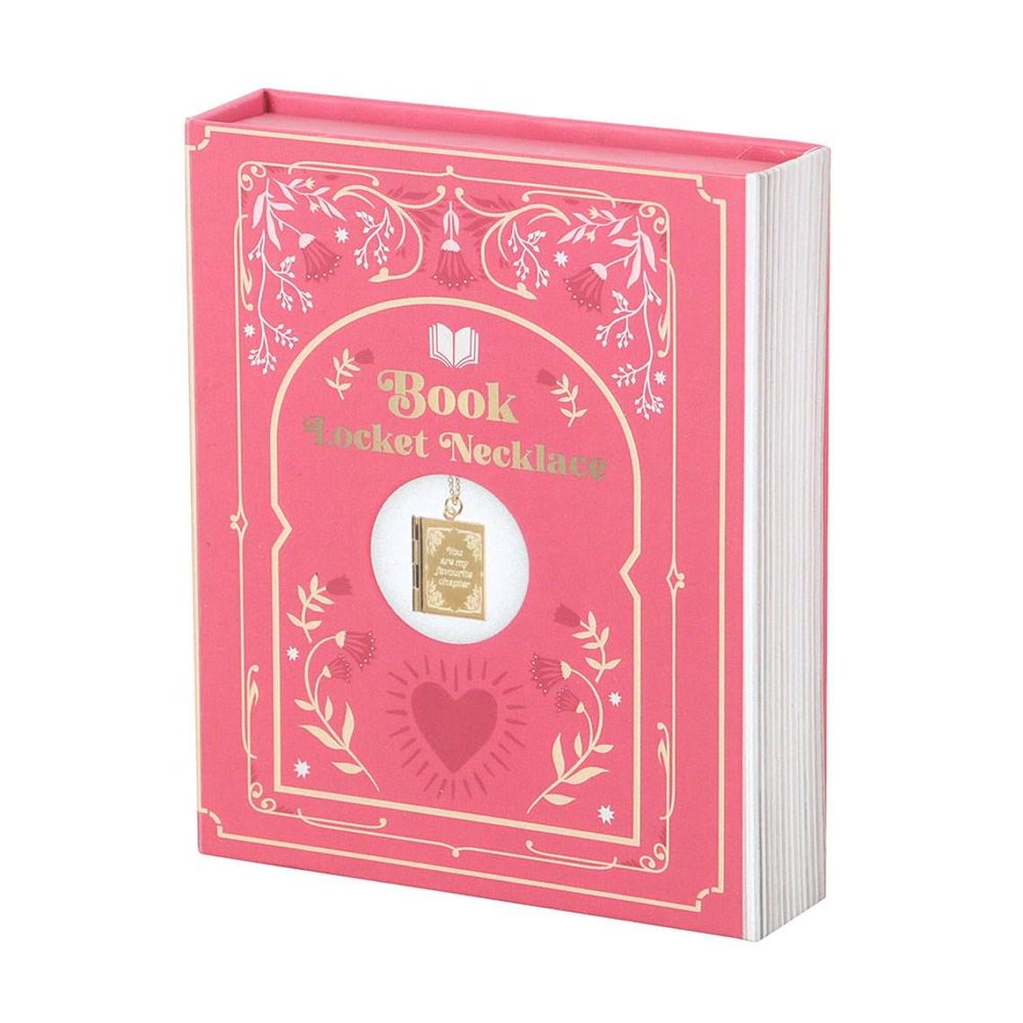 Book Shaped Locket Necklace | Gold-tone Mini Book Pendant | Literary ...