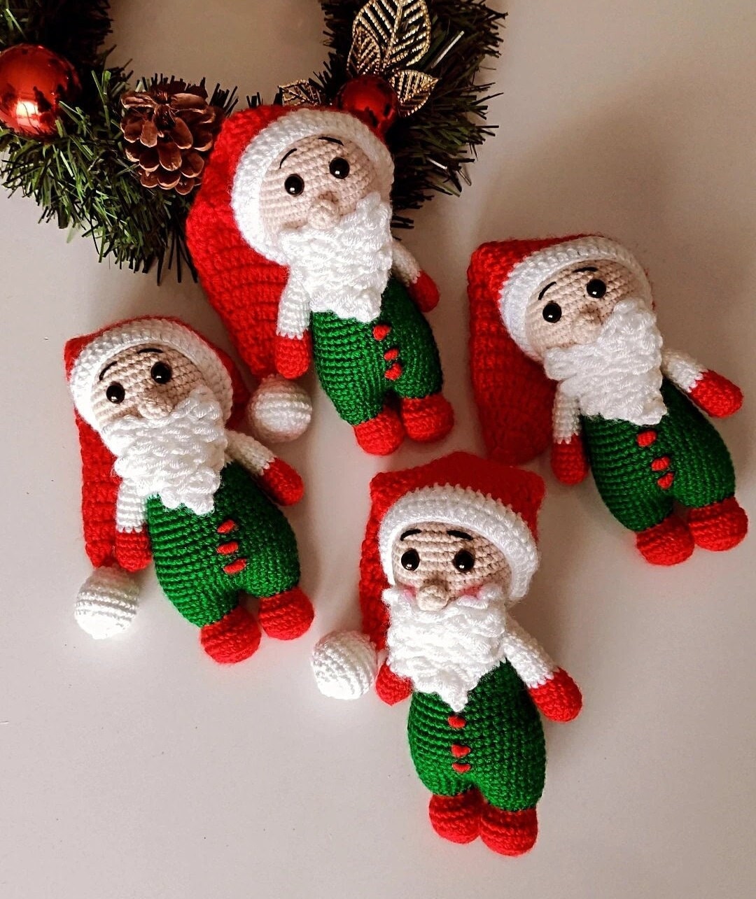 Tiny Handmade Santa Claus Doll, Christmas Ornament, Mini Holiday Gift ...