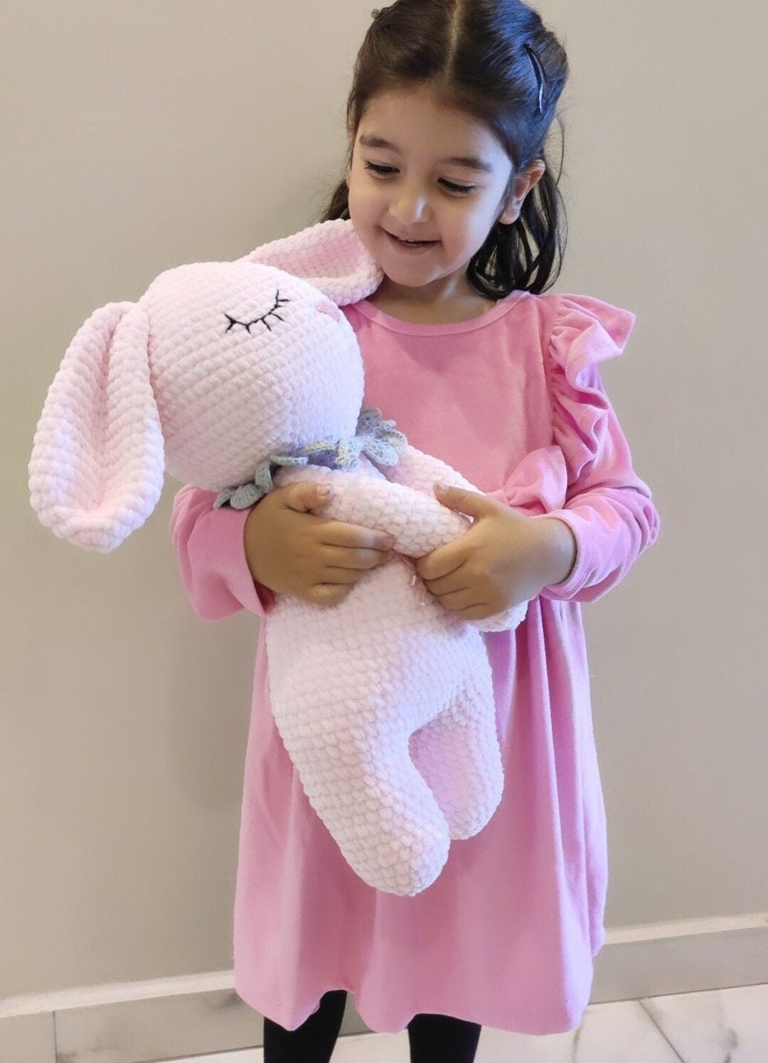 Hug Big Plush Bunny Crochet Floppy Ears Rabbit New Mom Gift - Etsy
