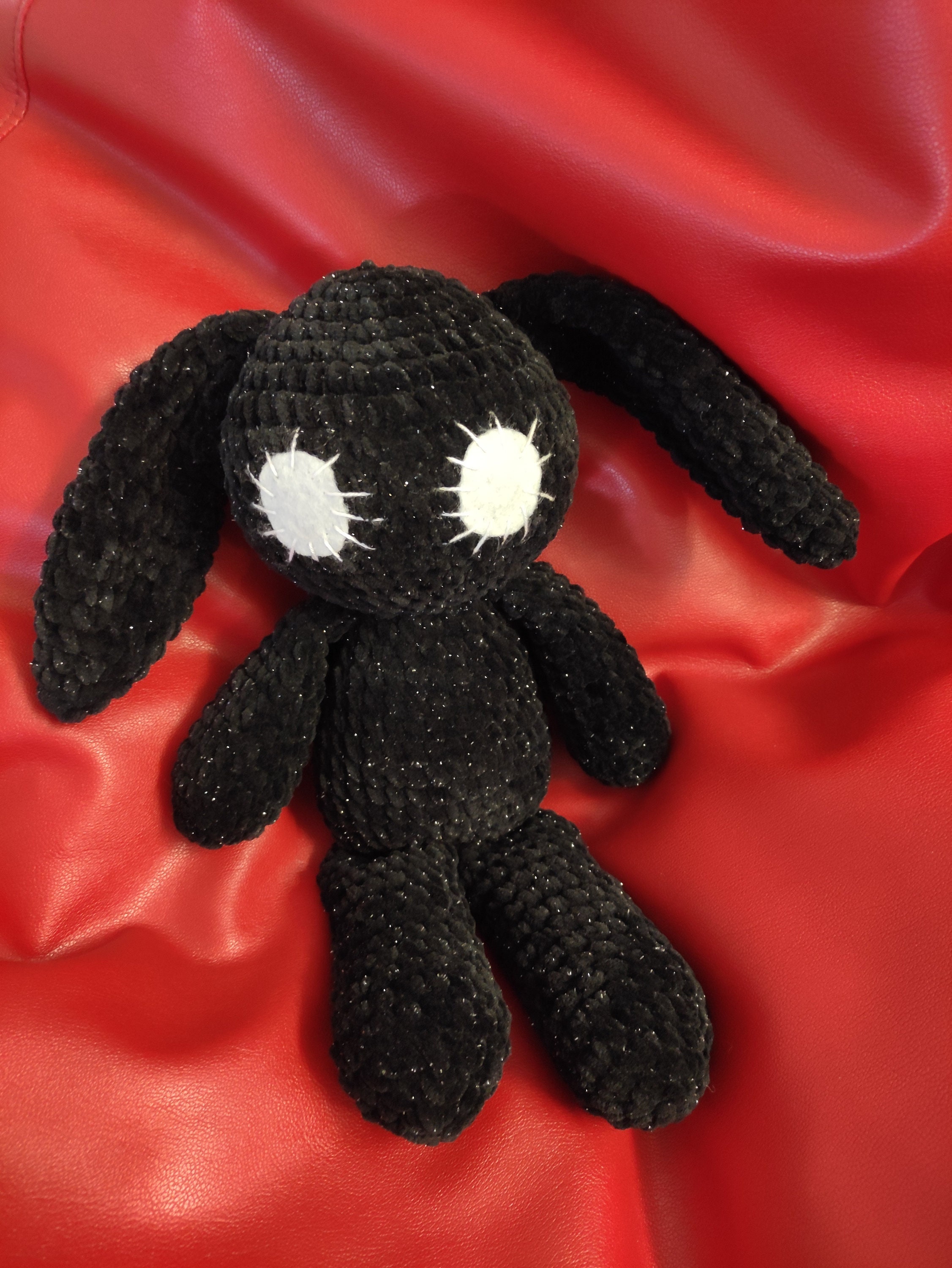 Large Crochet Black Bunny, Goth Stuffed Animal, Handmade Plush - Etsy
