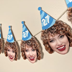 Custom Face Photo Banner, Personalized Birthday Banner Any Age, Custom ...