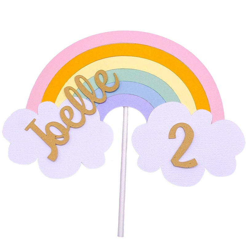 Rainbow Cake Topper - Etsy