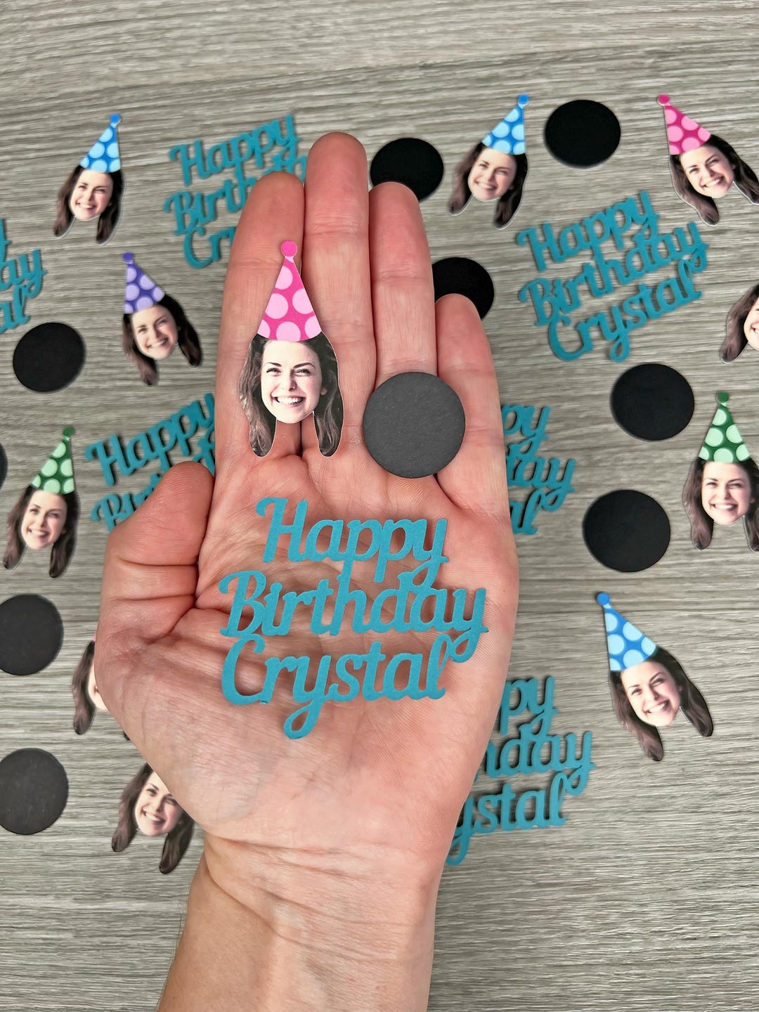 Custom Face Birthday Confetti, Personalized Photo Party Decor, Happy ...