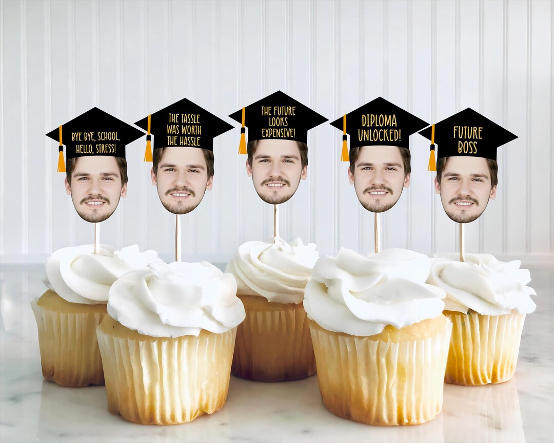 Graduation Photo Cupcake Toppers, Graduation Cupcake Toppers ...