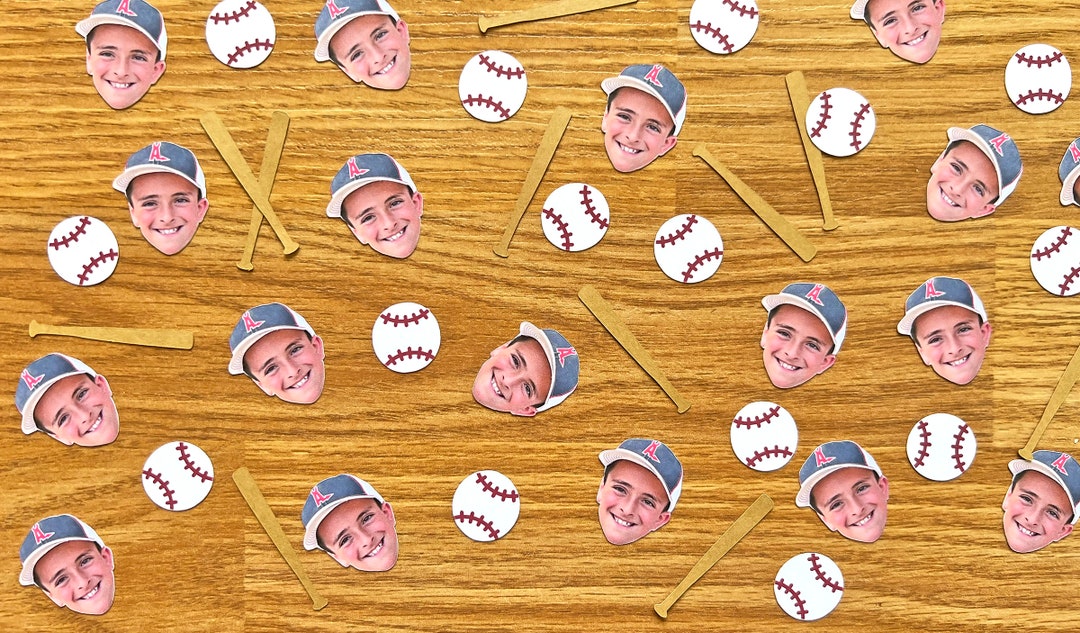 Baseball Confetti, Personalized Face Confetti, Photo Confetti, Custom ...
