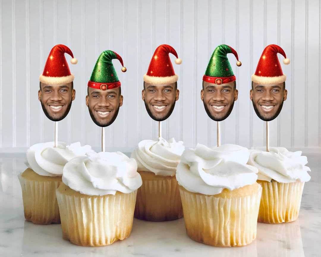 Custom Christmas Cupcake Toppers, Santa Cupcake Toppers, Christmas ...