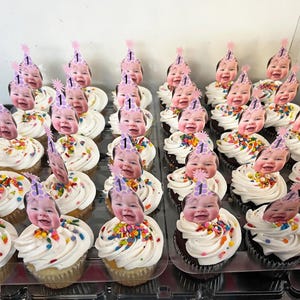 Custom Face Cupcake Toppers, Personalized Cupcake Toppers for Birthday ...