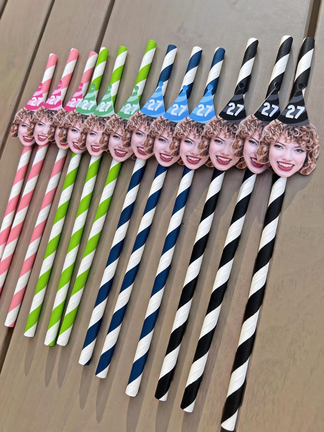 Custom Head Birthday Straws, Custom Face Straws, Custom Birthday Photo ...