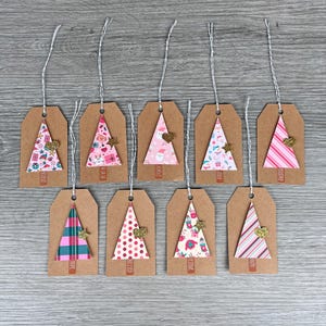 Christmas Gift Tags, Christmas Gift Wrapping, Handmade Gift Tags, Pink ...