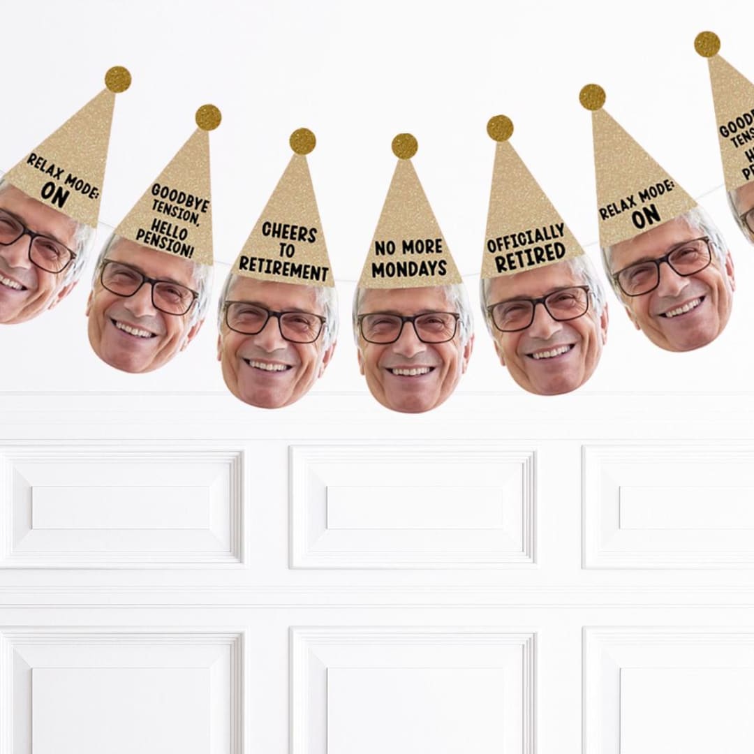 Custom Face Retirement Banner, Personalized Office Party Decorations ...