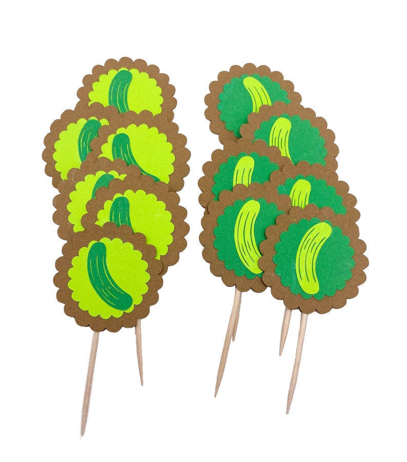 Pickle Cake Topper Pickle Cupcake Toppers Pickle - Etsy