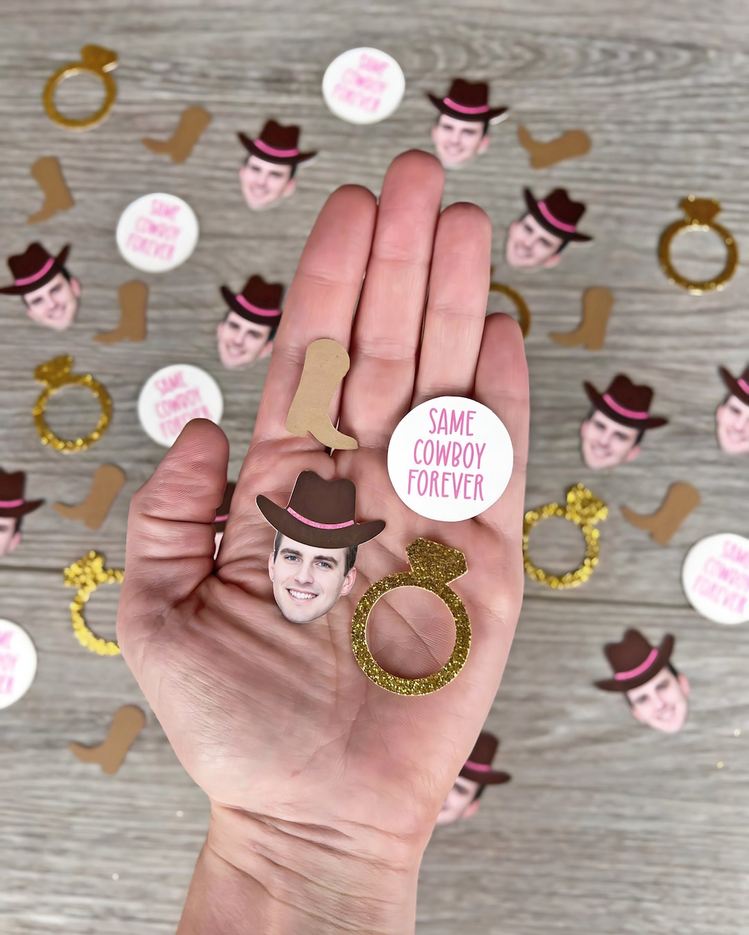 Personalized Groom Head Confetti, Same Cowboy Forever, Nash Bash ...