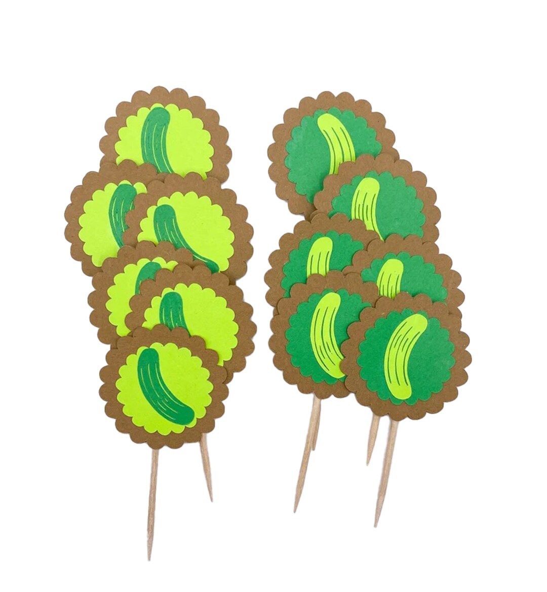 Pickle Cake Topper, Pickle Cupcake Toppers, Pickle Decorations, Pickle ...