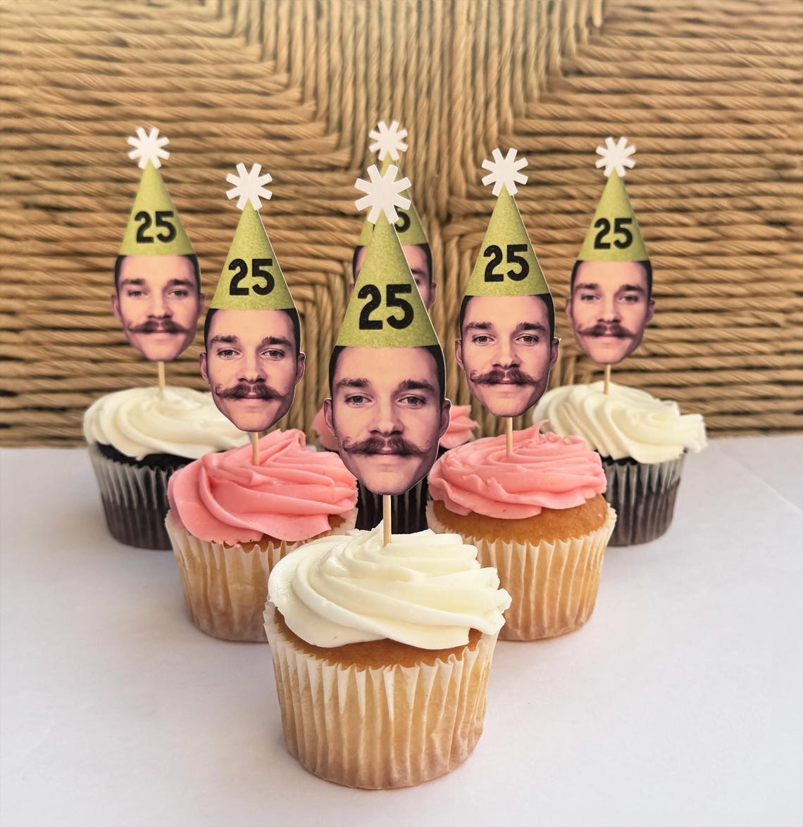 Custom Face Cupcake Toppers, Custom Photo Cupcake Toppers, Face on A ...