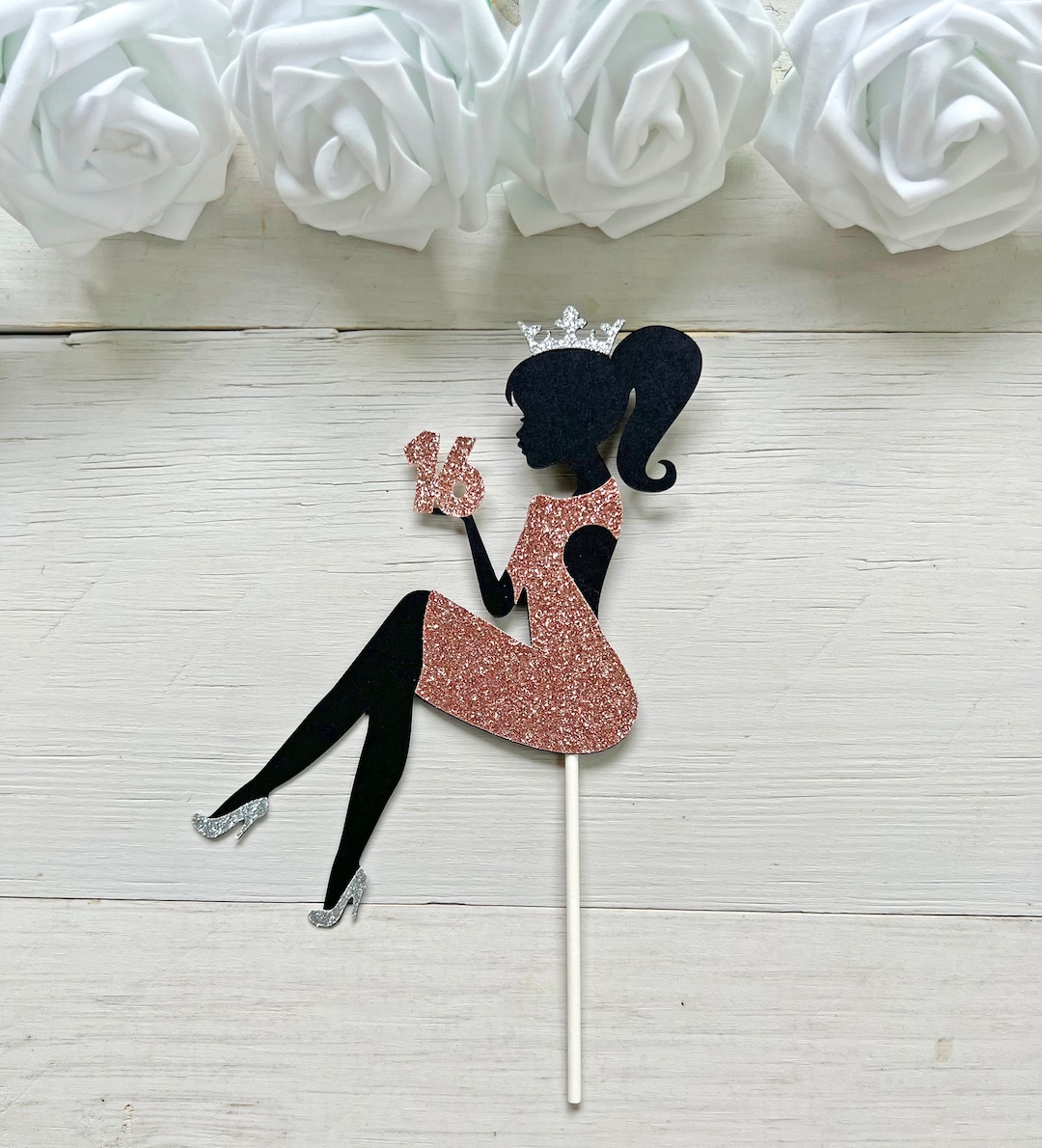 Sitting Girl Cake Topper, Personalized Birthday Cake Topper, 50th Cake ...