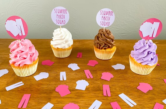 Sleepover Cupcake Toppers Slumber Party Cupcake Toppers | Etsy