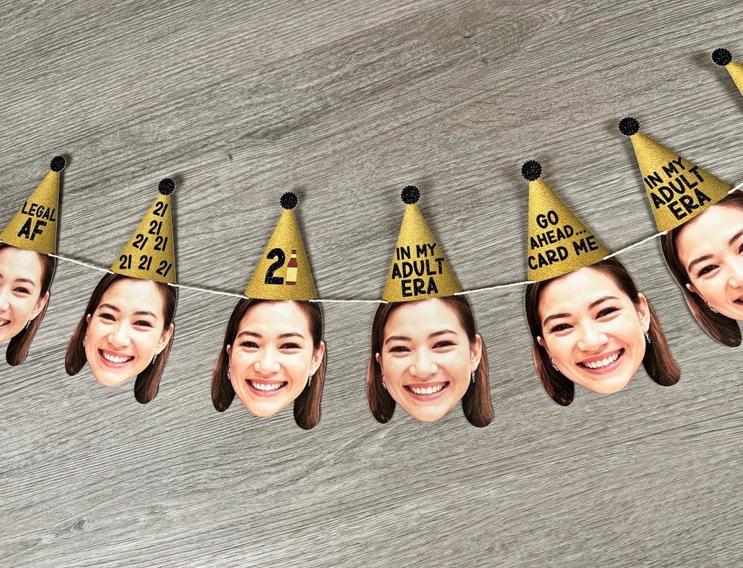 Custom 21st Birthday Banner, Custom Face Banner, 21st Party Decorations ...