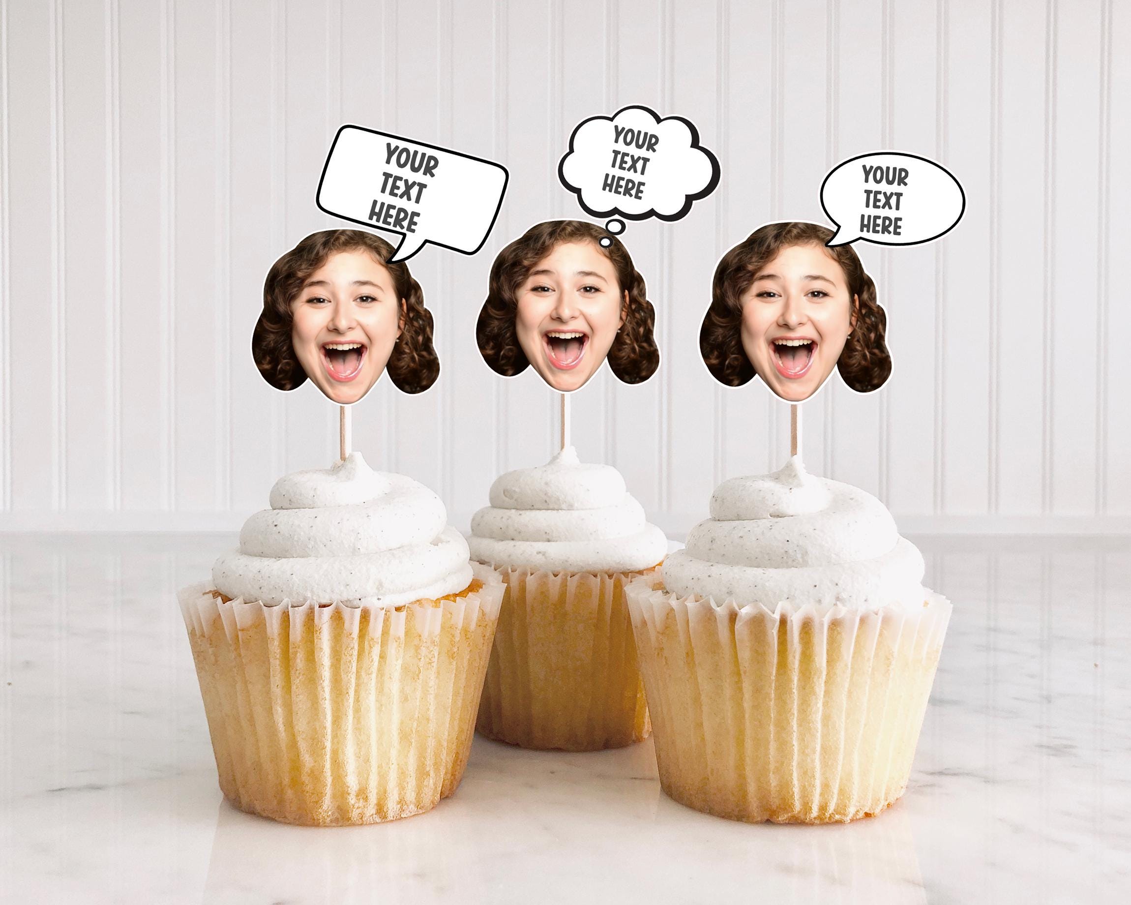 Custom Face Cupcake Toppers, Custom Head Cupcake Topper, Custom ...