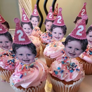 Custom Face Cupcake Toppers, Personalized Cupcake Toppers for Birthday ...