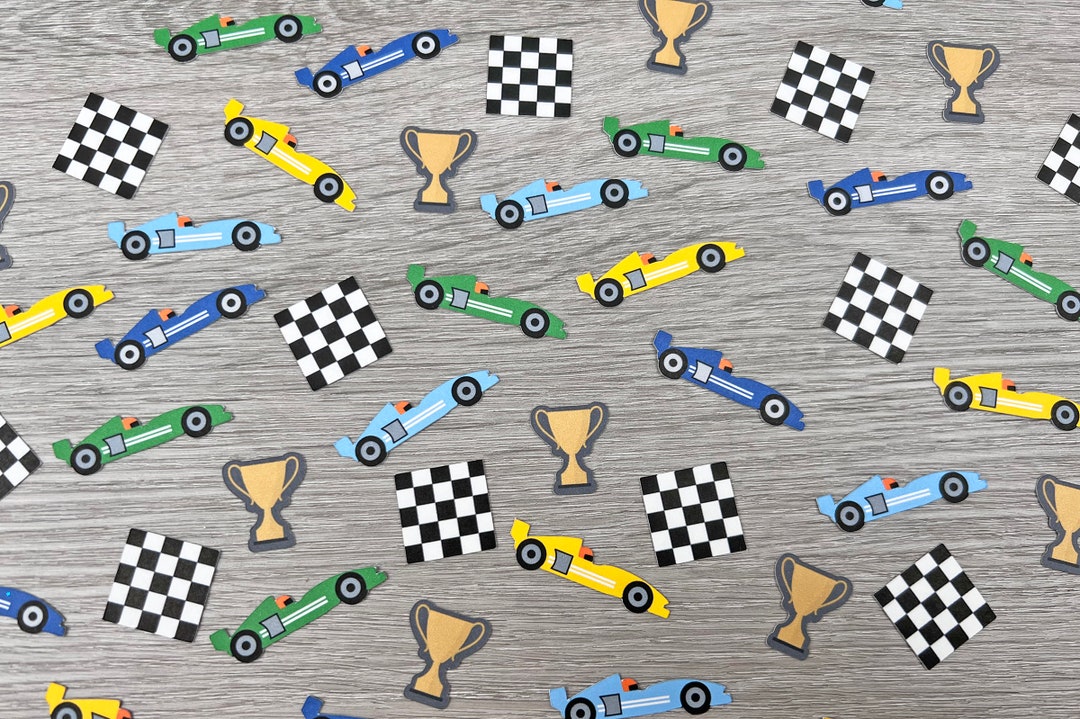 Race Car Confetti, Race Car Themed Birthday Party, Fast One Party ...