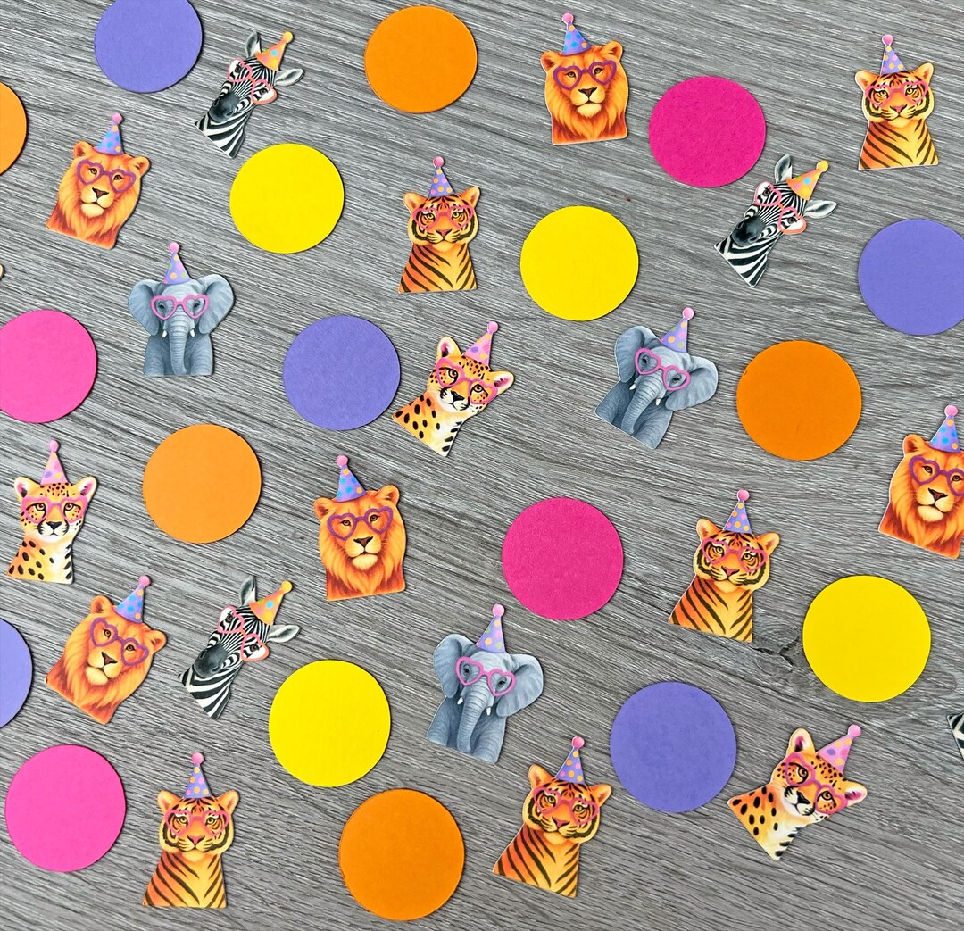 Safari Animal Birthday Confetti, Jungle Party Table Scatter, Zoo Theme ...