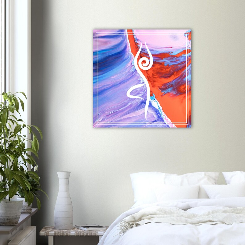 Psychedelic Tree Pose Yoga Poster Print | Yoga Wall Decor | Yoga Gifts ...