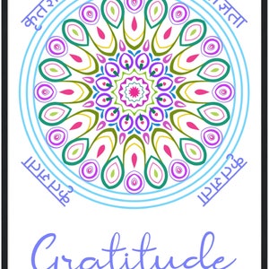 Gratitude - Inspirational Series 1 Wood Frame Yoga Wall Art | Yoga Wall ...