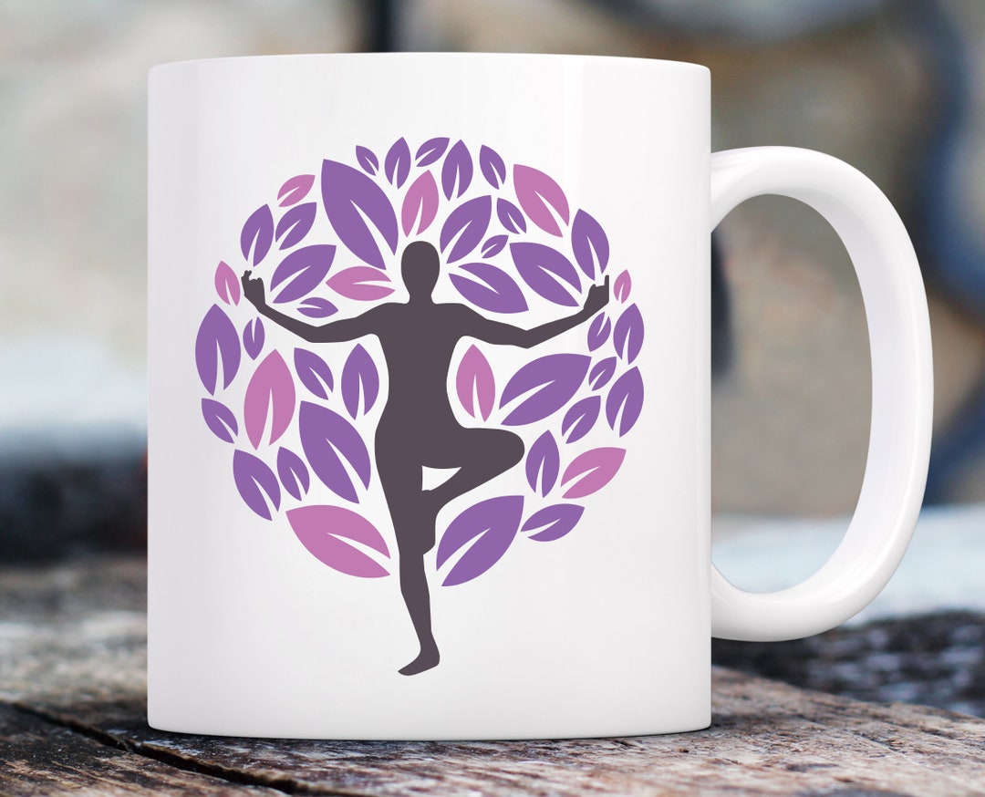 Yoga Tree Pose Poster Coffee Mug With C Handle Shiny Finish Gift for ...